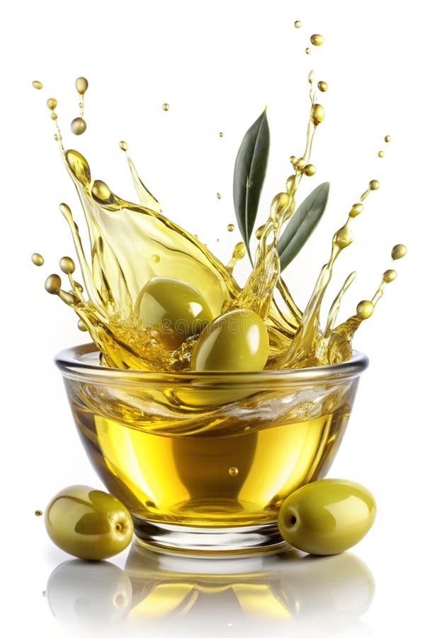 Olive Oil Splashing Isolated on White Background Stock Illustration ...