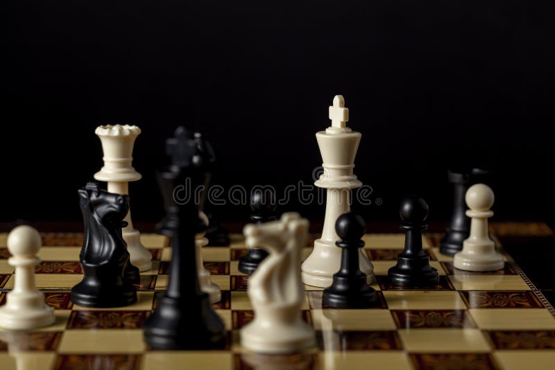 A dark chess game stock photo. Image of midgame, defeat - 210735814