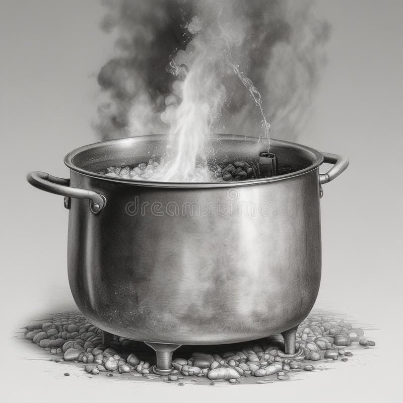 The view of boiling water stock illustration. Illustration of water ...