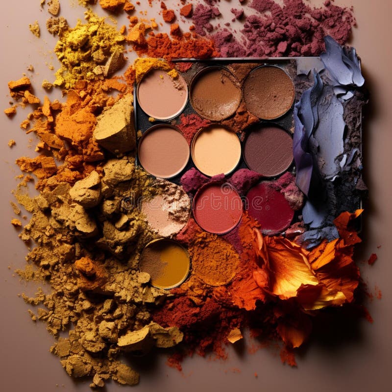 A Collection of Eye Shadows in Various Colors and Textures Stock Photo ...