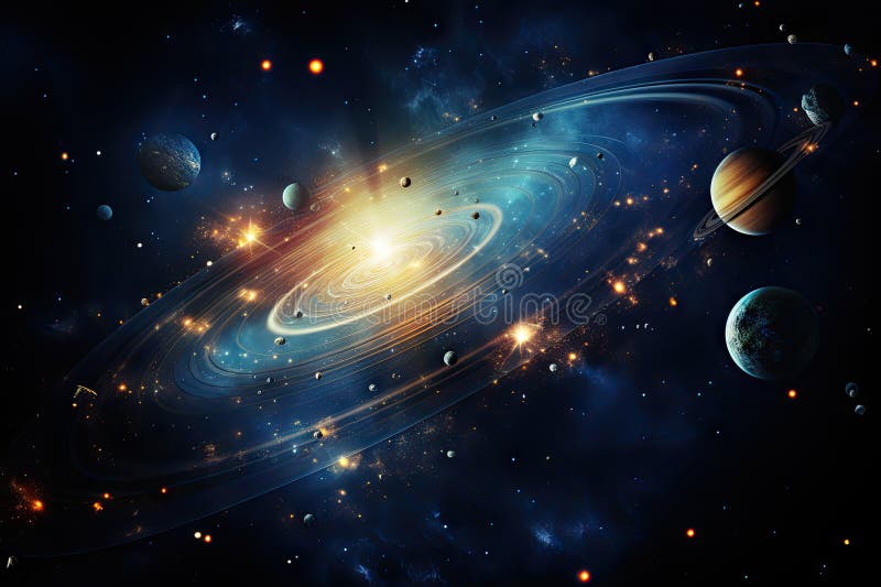 Image Showing the Solar System and Various Space Objects.by Generative ...