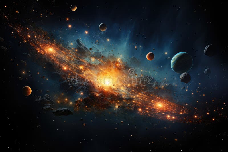 Image Showing the Solar System and Various Space Objects.by Generative ...