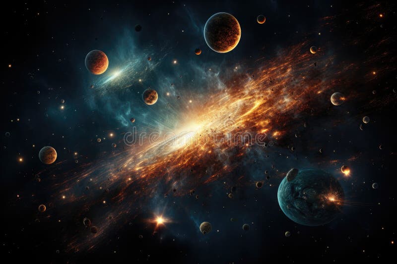 Image Showing the Solar System and Various Space Objects.by Generative ...