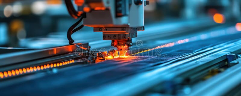 Automated Laser Cutting Machine Processing Fabric Sheets in a Modern ...