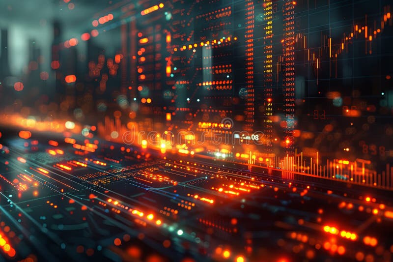 An Image Showing Stock Chart Graphs and Lines, in the Style of Uhd ...