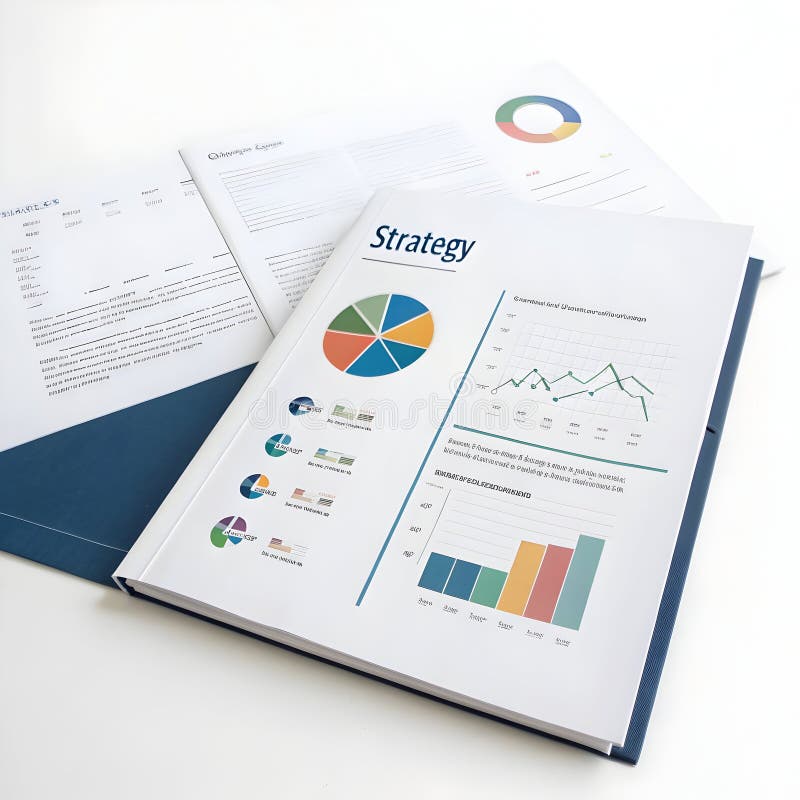 Analytic Report Strategy Isolated on White Background Stock ...