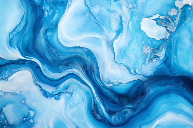 A Top-down View of an Arctic River with Blue Ice. Stock Illustration ...