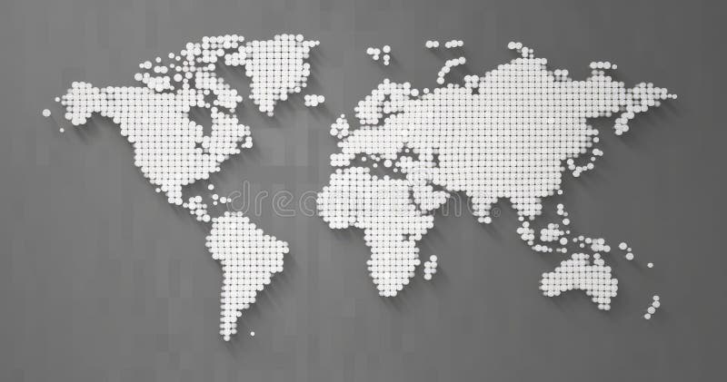 Image Showing a World Map in Dots Stock Image - Image of dots, globe ...