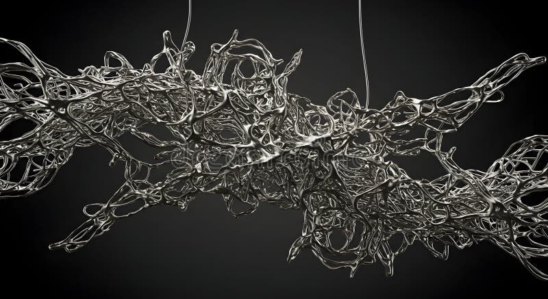 Abstract Silver Web Structure on Black Background Stock Illustration ...