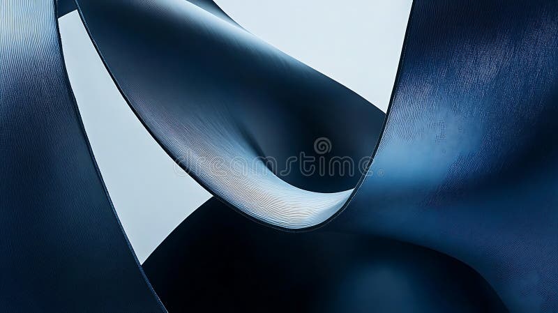 Abstract Blue Curving Forms Composition Stock Illustration ...