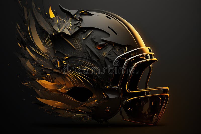 Abstract 3D American Football Helmet, Generative AI Stock Illustration ...