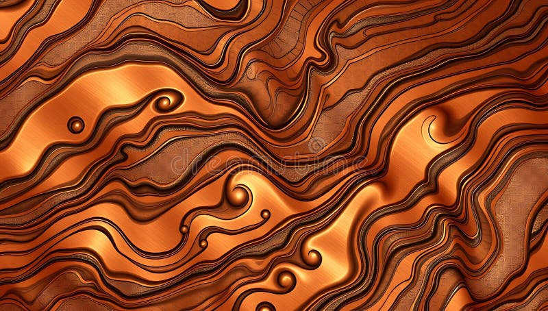 Abstract Copper Wave Pattern Design Texture Stock Illustration ...