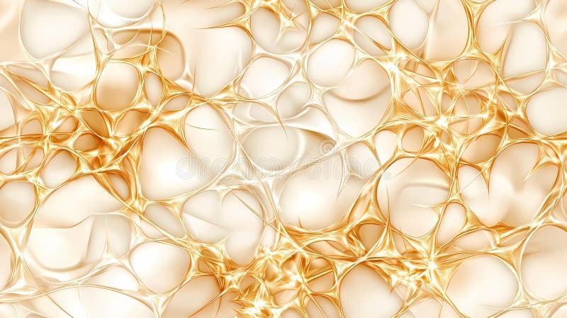 The Image Shows an Abstract Design of a Gold-colored, Web-like ...