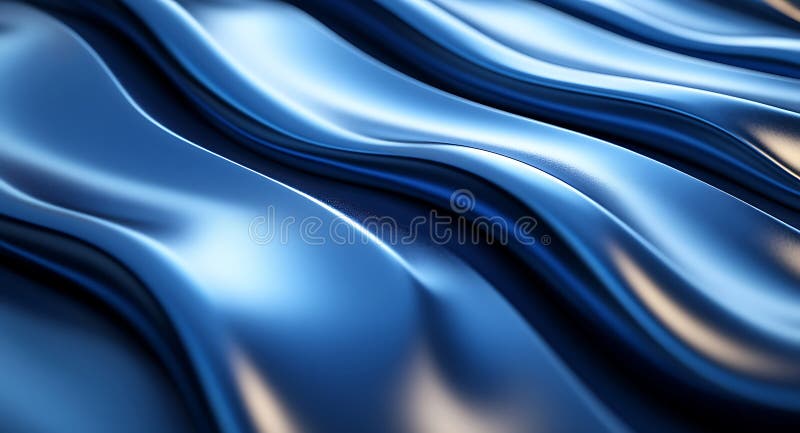 Wavy Blue Metallic Surface Elegant Curves Gentle Waves Smooth Texture ...