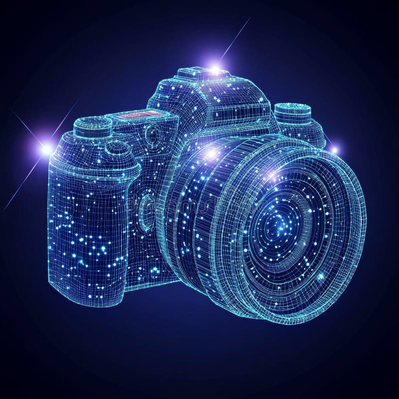 The Image Shows an Abstract Modern Image of a Camera Represented by a ...