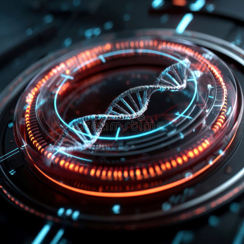 Image Shows an Advanced Control Panel with a DNA Double Helix ...