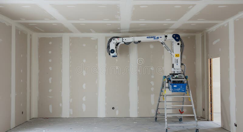 AI-Powered Construction Robot Stock Image - Image of mechanical, house ...
