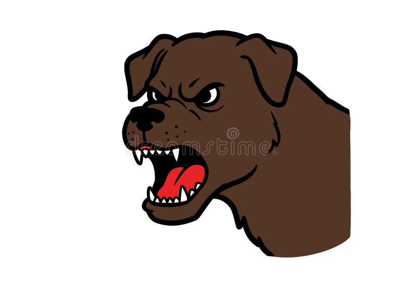 Angry dog head clip art. stock illustration. Illustration of cartoon ...