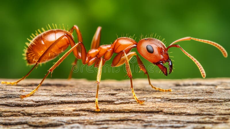 The Image Shows Ants Working Together and Moving on a Log in a Close-up ...
