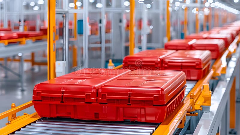 AI-Generated Factory Assembly Line Stock Image - Image of belt ...