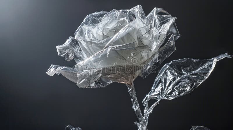 The Image Shows a Beautiful White Rose Made of Plastic Stock Image ...