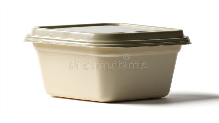 Cream-Colored Plastic Food Container Stock Illustration - Illustration ...