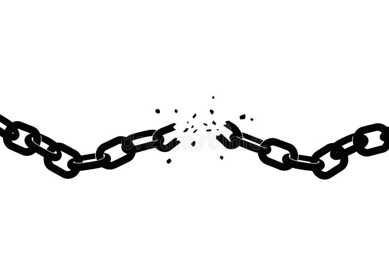 Broken chain silhouette stock vector. Illustration of connection ...