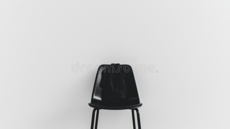 A Black Chair with a Black Jacket Draped Over the Back. Stock Photo ...
