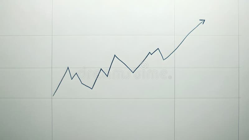 Rising Line Graph on Grid Background, Ai Generated Stock Illustration ...