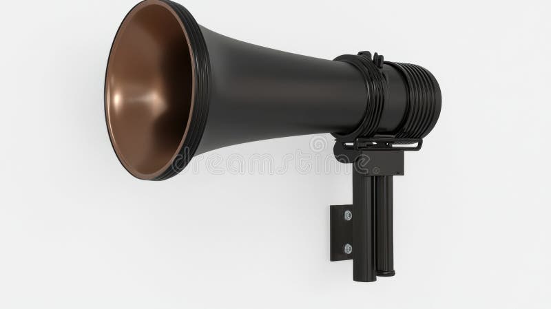A Black Megaphone with a Copper-colored Horn. Stock Photo - Image of ...