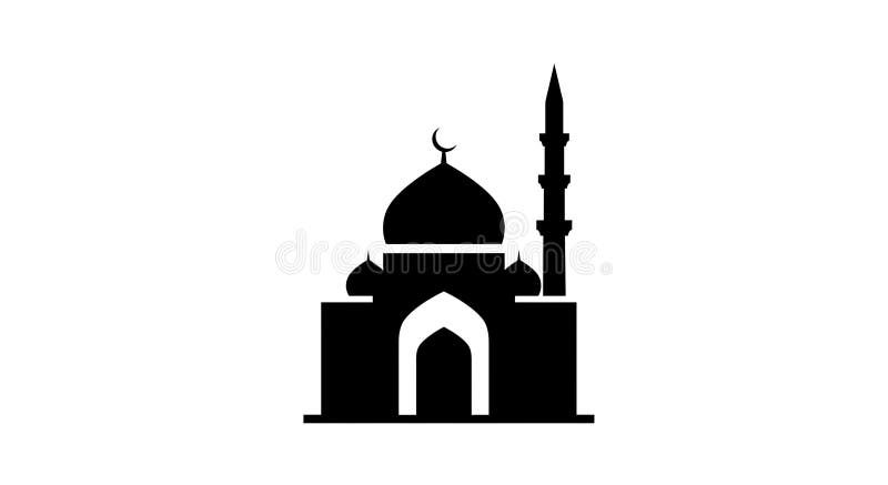 Mosque black icon stock illustration. Illustration of text - 382975229