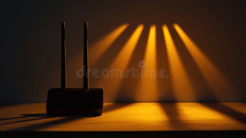 A Black Router with Two Antennas on Top of it. Stock Photo - Image of ...