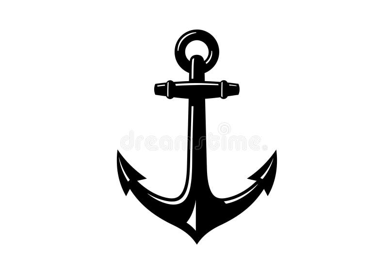 Boat anchor silhouette stock vector. Illustration of metal - 377259362