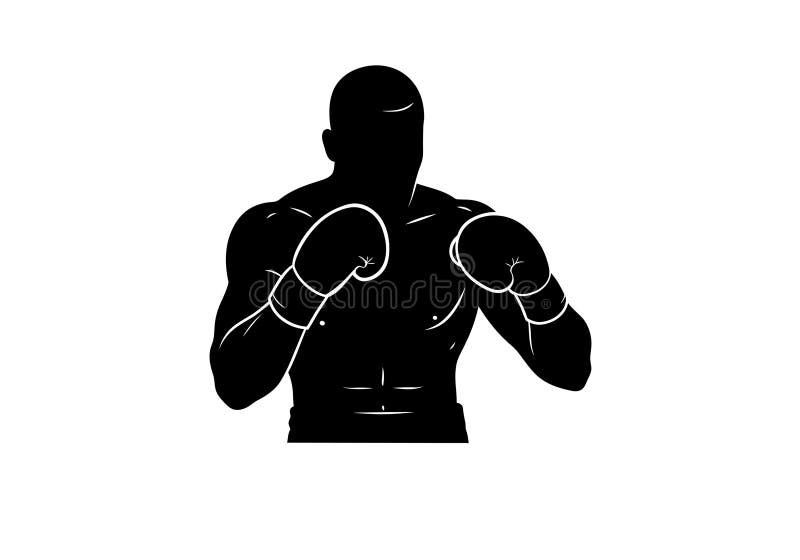 Boxer silhouette stock vector. Illustration of athlete - 377259509
