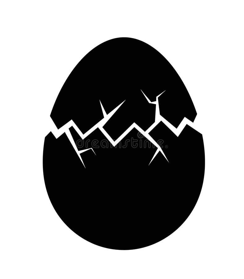 Cracked egg silhouette stock illustration. Illustration of shell ...
