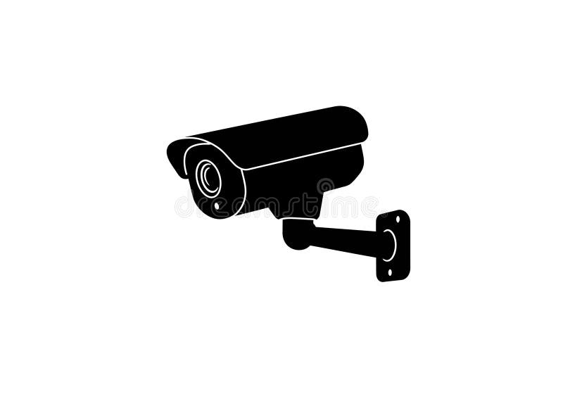 CCTV Camera Silhouette stock illustration. Illustration of lens - 377445216