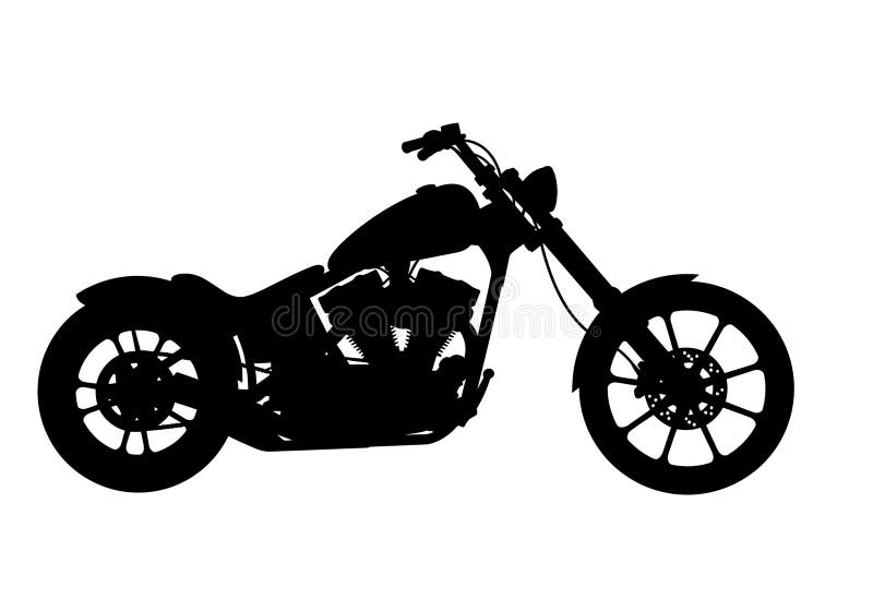 Chopper Motorcycle Silhouette Stock Vector - Illustration of outline ...