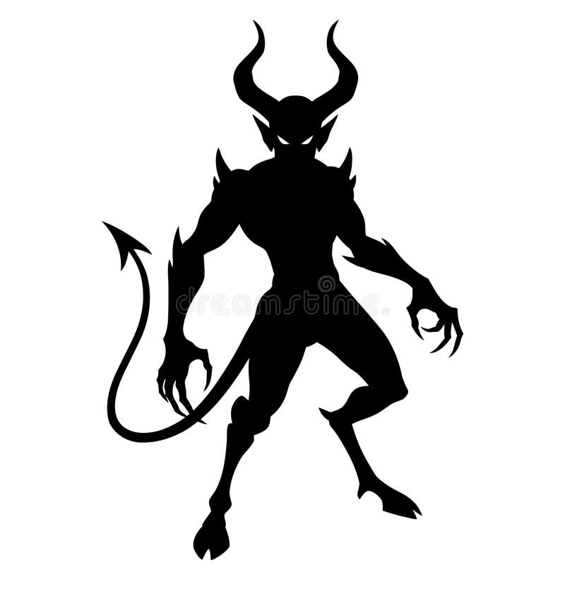 Demon silhouette stock vector. Illustration of fantasy - 379839616