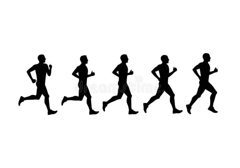 Runner Clipart Black White Stock Illustrations – 354 Runner Clipart ...