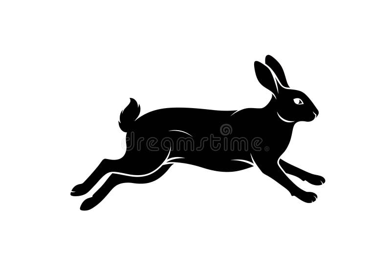 Running rabbit silhouette stock vector. Illustration of symbol - 377259910