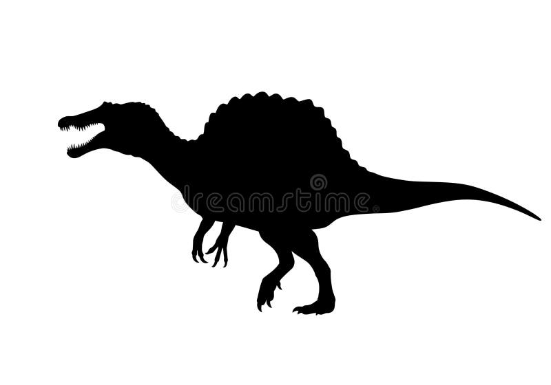 Spinosaurus silhouette stock illustration. Illustration of black ...