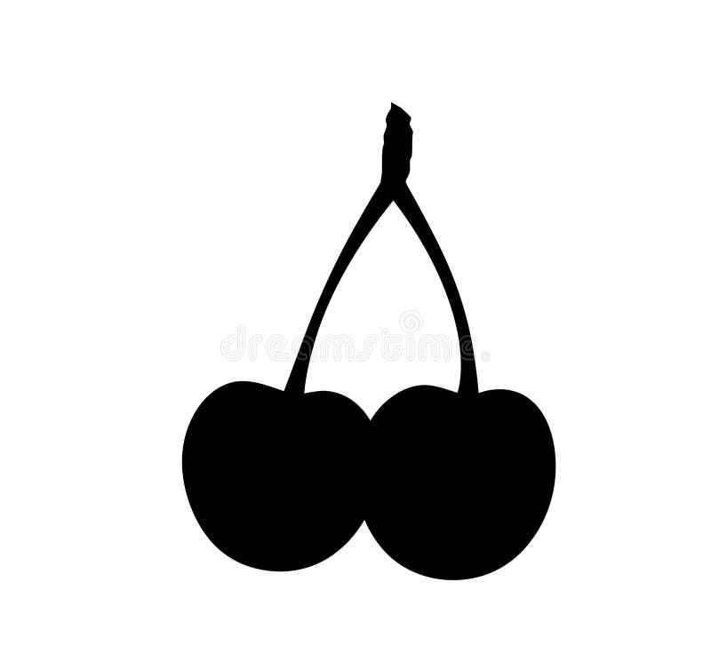 Cherry silhouette stock vector. Illustration of fresh - 380840076