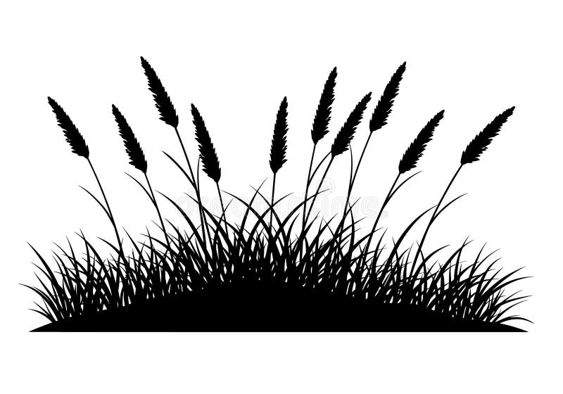 Beach grass silhouette stock illustration. Illustration of nature ...