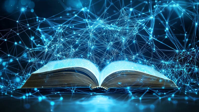 The Image Shows a Blue Background with a Book and a Wireframe Design ...