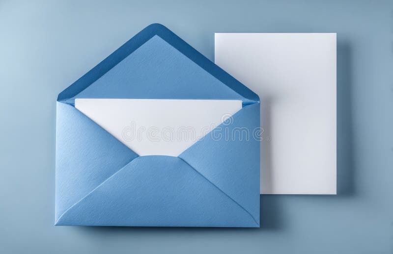 Blue Opened Envelope Empty Sheet Stock Photos - Free & Royalty-Free ...