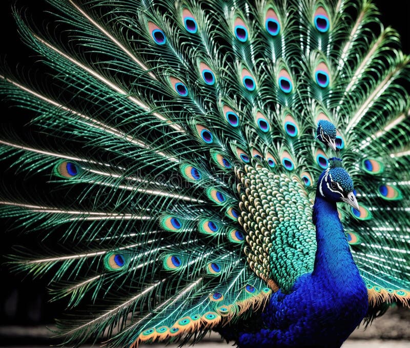 A Peacock with Its Feathers Spread Out in a Beautiful Display of Color ...