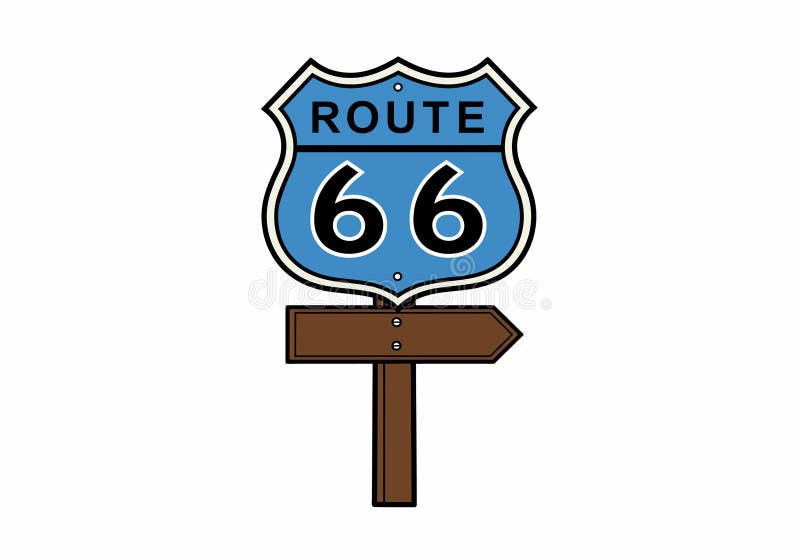 Route 66 sign clip art stock vector. Illustration of sign - 363147433