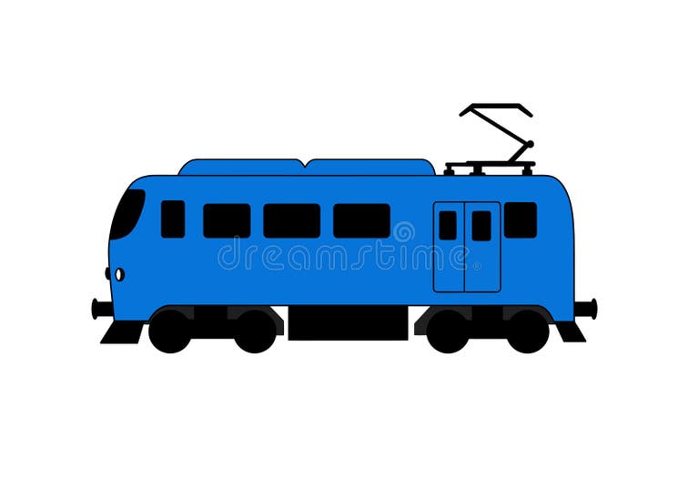 Blue train clipart stock vector. Illustration of city - 364074132