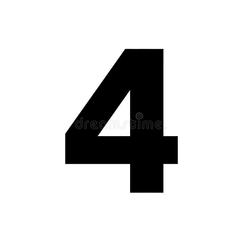 Number 4 silhouette stock vector. Illustration of form - 376283541
