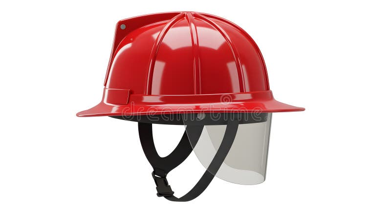 Red Firefighter Helmet with Face Shield Detail Stock Illustration ...